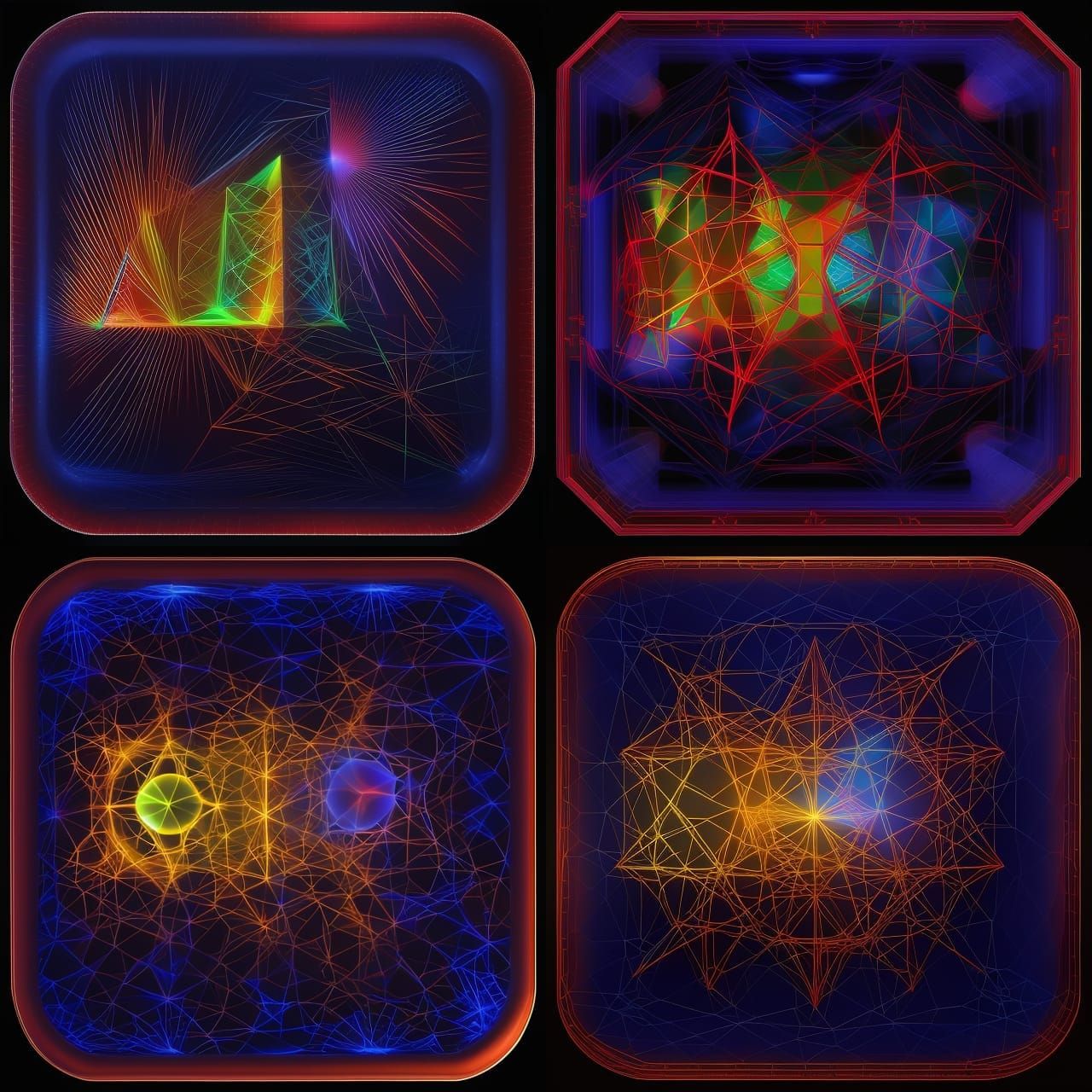 hologram volumetric geometry fractals - AI Generated Artwork ...