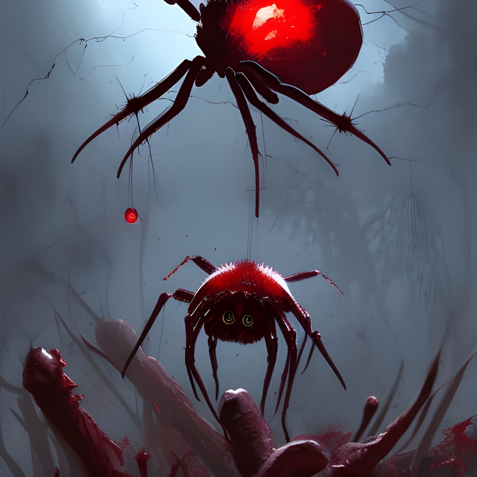 Red Spiders - AI Generated Artwork - NightCafe Creator
