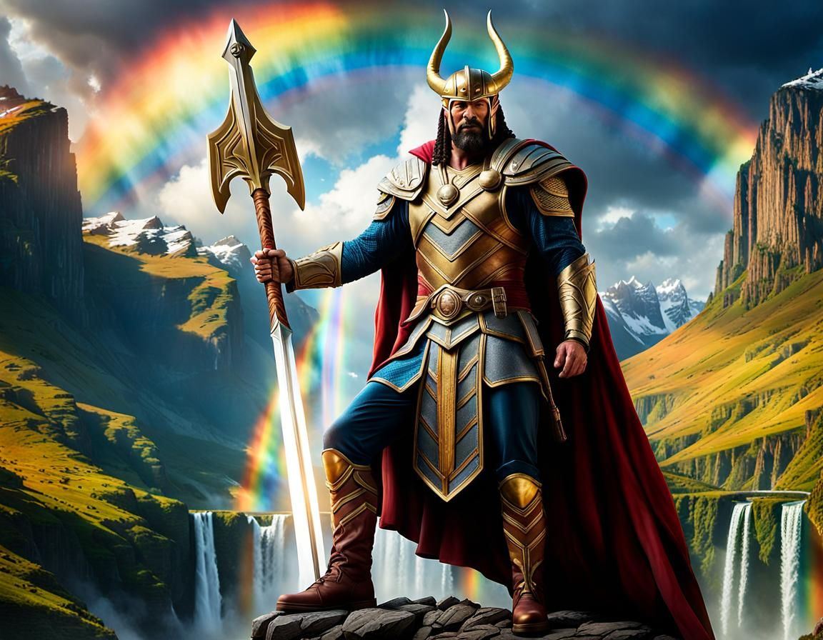 The mighty God Heimdall of Asgard protects the Bifrost 2 - AI Generated ...