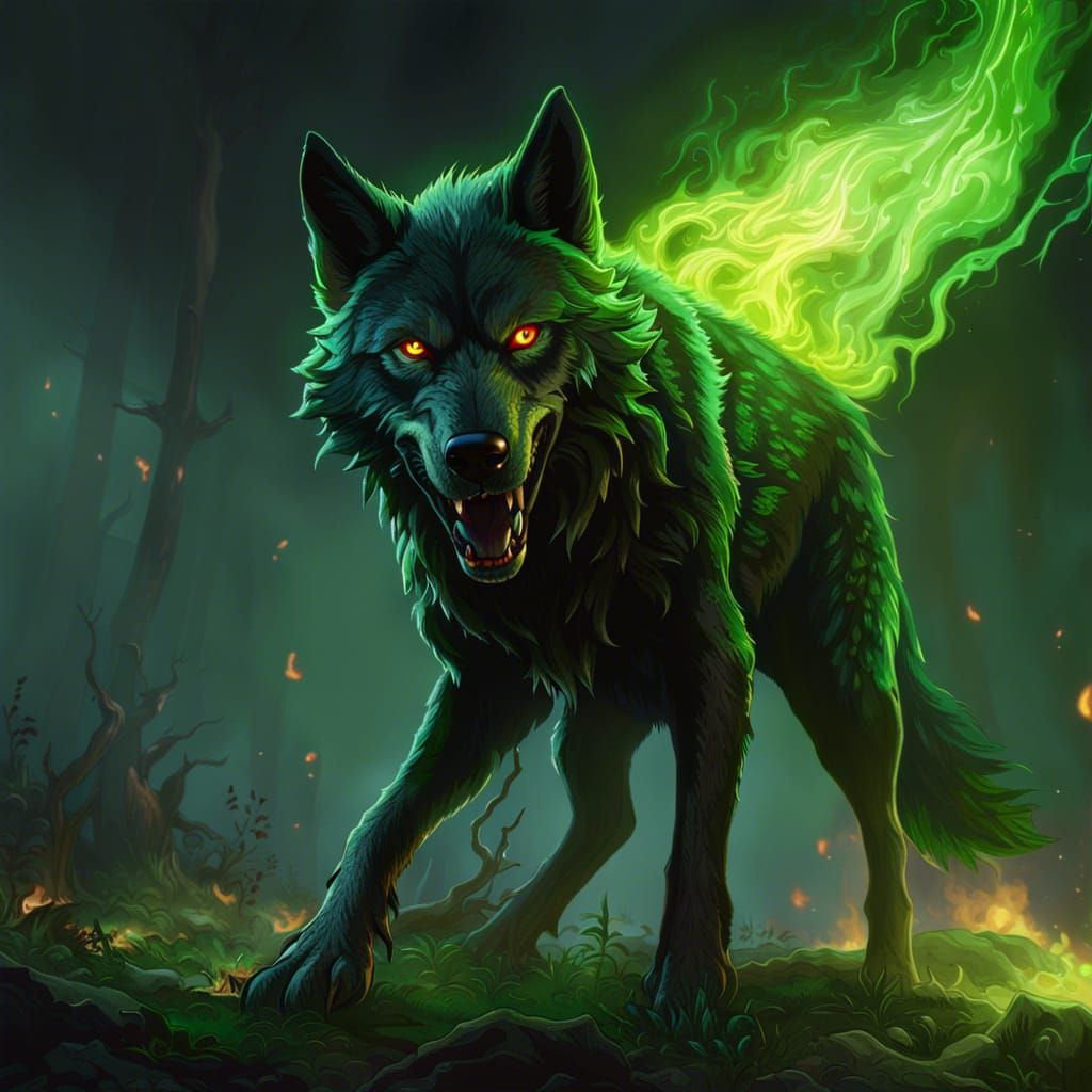 Undead Necromancy Wolf - AI Generated Artwork - NightCafe Creator