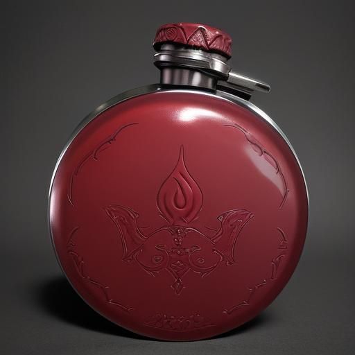 Fantasy, Fantastic, Fancy flask, filled with crimson red liquid - AI ...