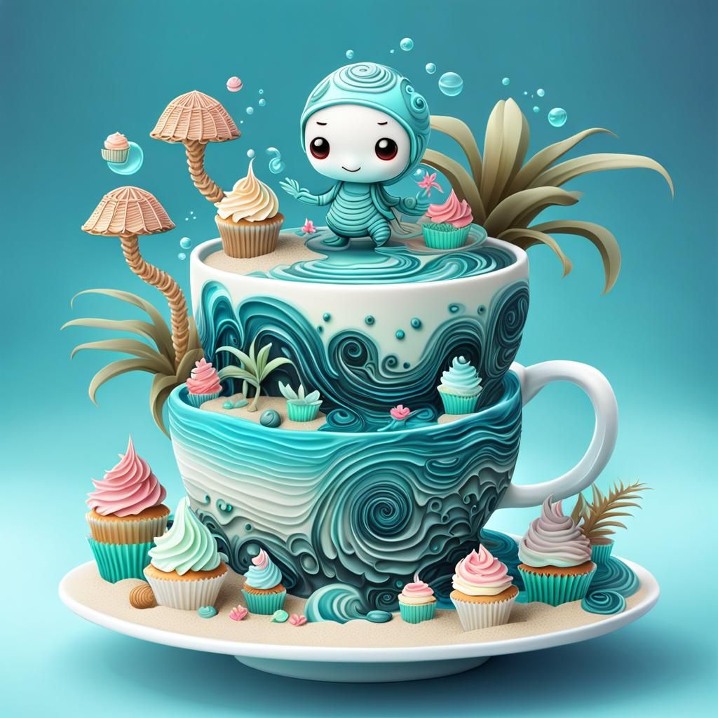 A Cute Chibi Cake. - AI Generated Artwork - NightCafe Creator