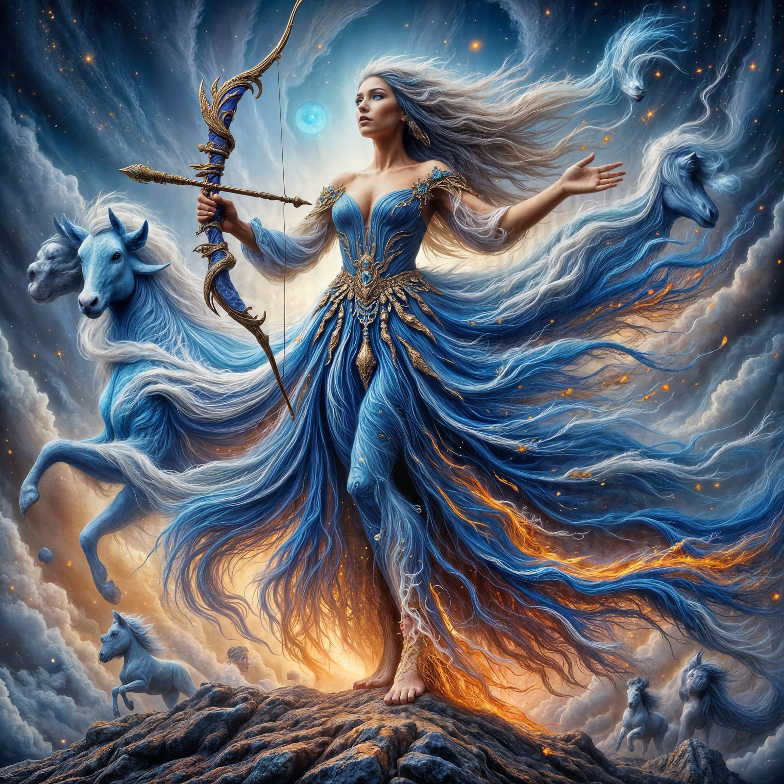 Sagittarius Goddess in Fantasy Art Style - AI Art