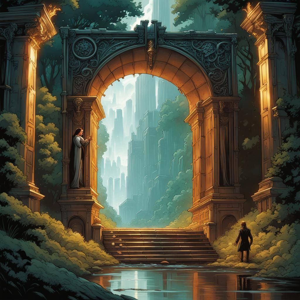 magical portal greed magic border around gateway - AI Generated Artwork ...