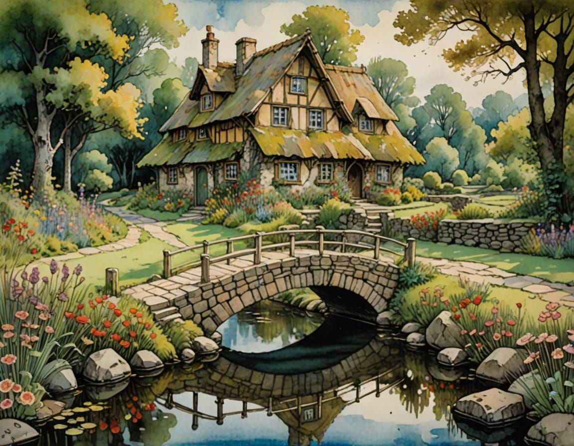 Stone summer house (1) - Whimsical Stone Summer House in a L...