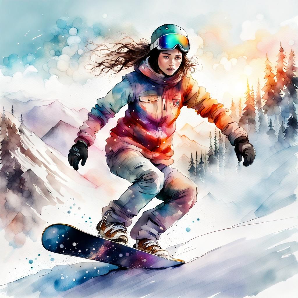 Snowboarding - AI Generated Artwork - NightCafe Creator