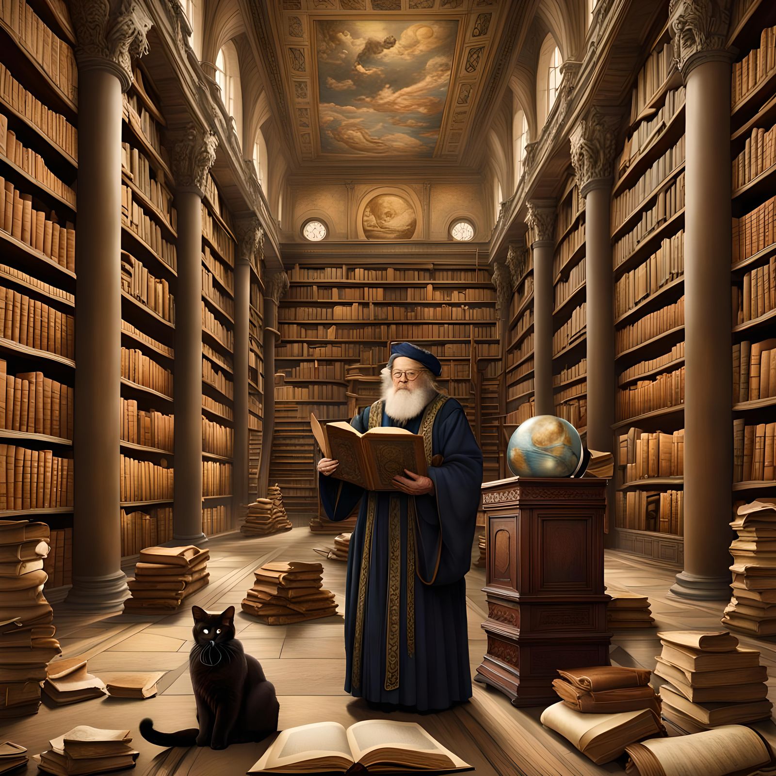 Ancient Libraries - AI Generated Artwork - NightCafe Creator