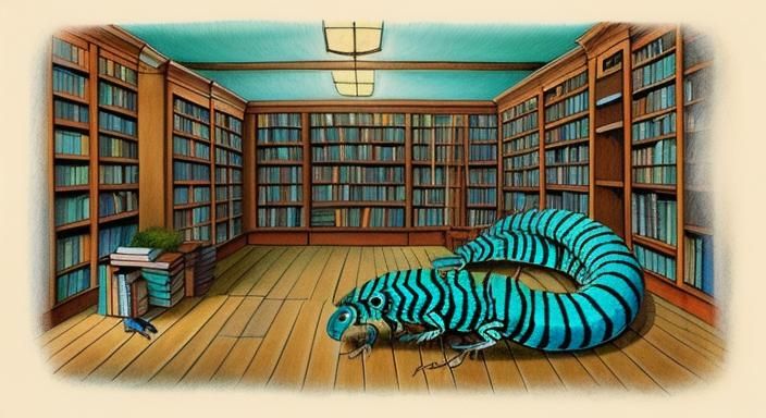 Millipedes in the Library II - AI Generated Artwork - NightCafe Creator