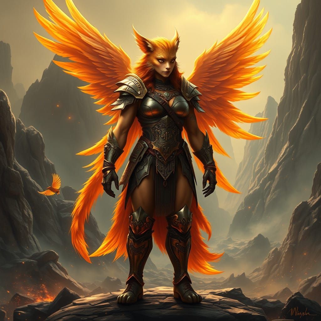 Phoenix - Regal Phoenix Warrior Woman in Ancient Mystical Ba...