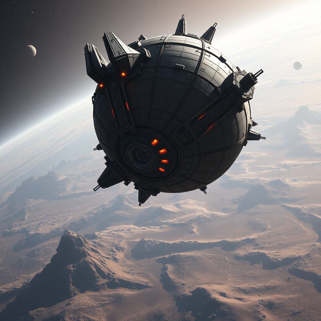 Ancient Rakatan Orbital Facility in Cyberpunk Styl... - AI Art