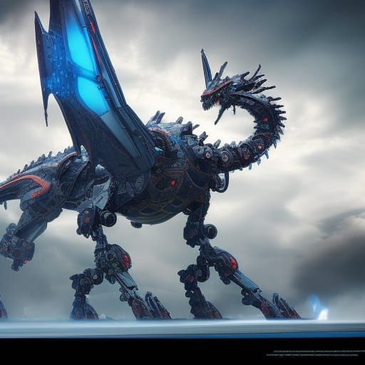 plasma mecha dragon - AI Generated Artwork - NightCafe Creator