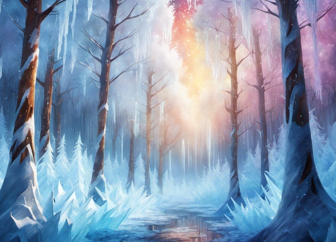 Forest of ice - AI Generated Artwork - NightCafe Creator