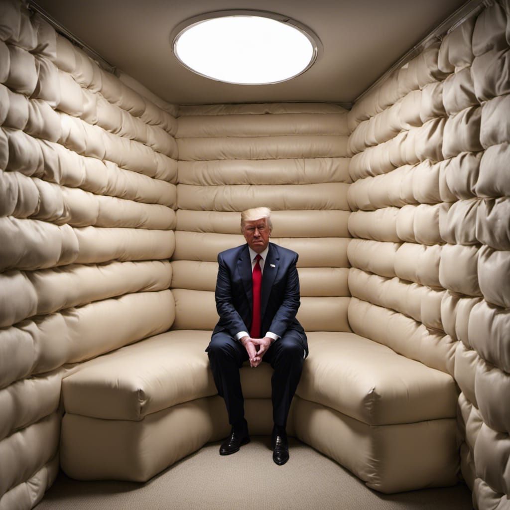 Donald Trump in a padded room. - AI Generated Artwork - NightCafe Creator