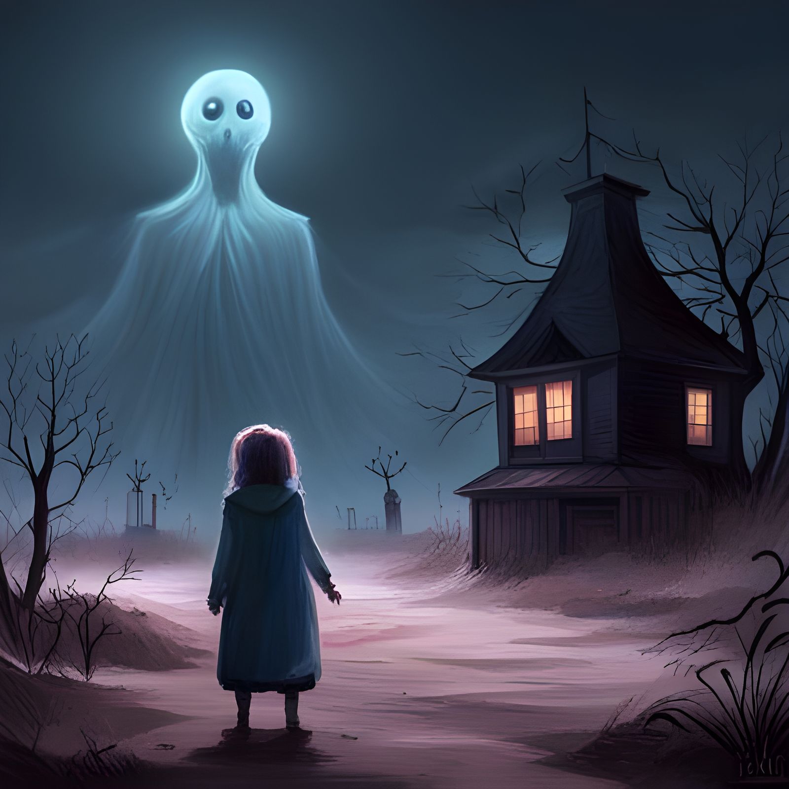 Ghastly Ghost - AI Generated Artwork - NightCafe Creator