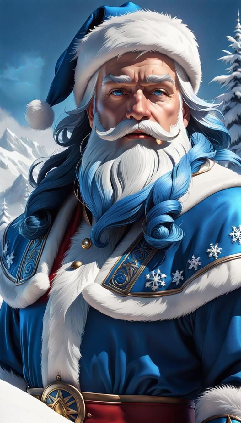 Blue Santa Claus - AI Generated Artwork - NightCafe Creator