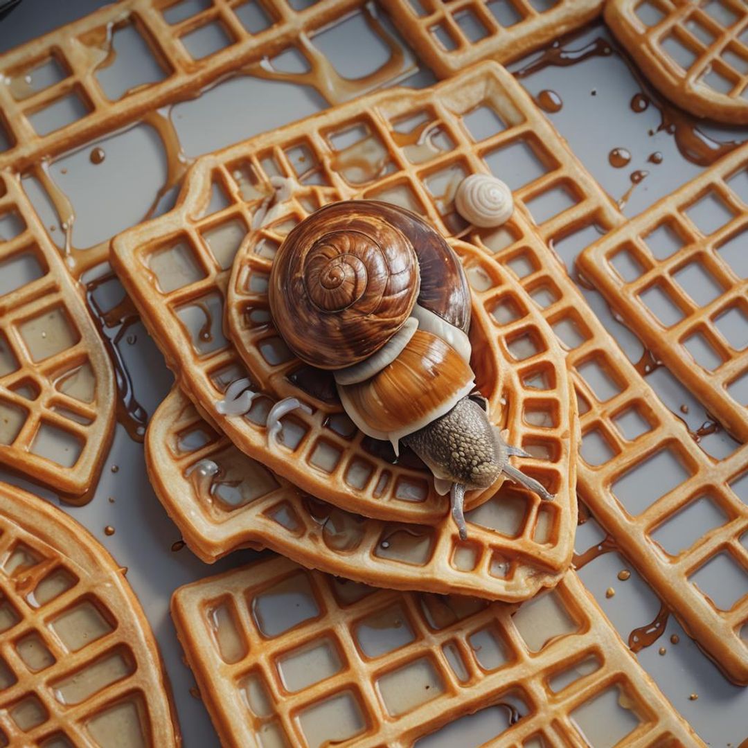 Snail on a Waffle - AI Generated Artwork - NightCafe Creator