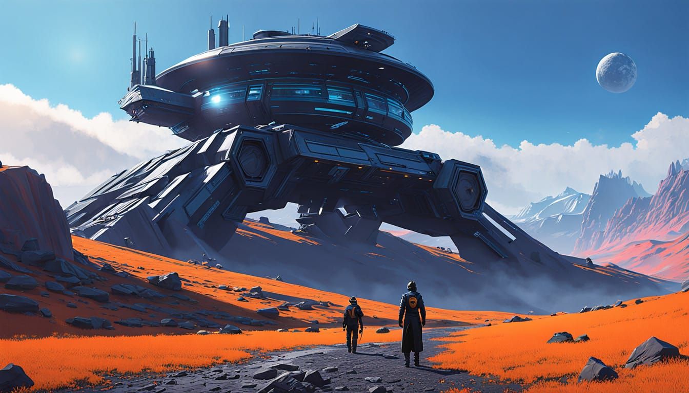 Captain Proton Disembarks Intergalactic Spaceship 1, 2, 3 & 4.