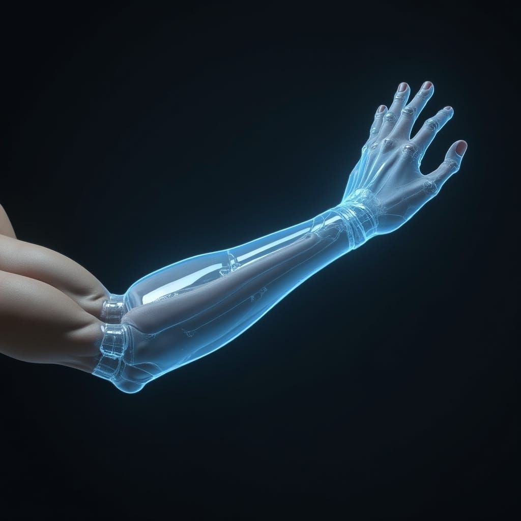 Hyper-Realistic Human Arm Merges with Futuristic H... - AI Art