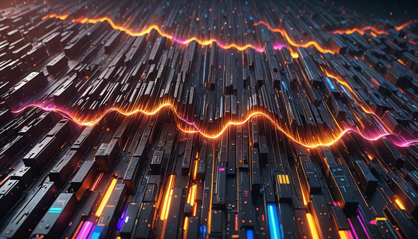 Abstract Digital Wave - AI Generated Artwork - NightCafe Creator