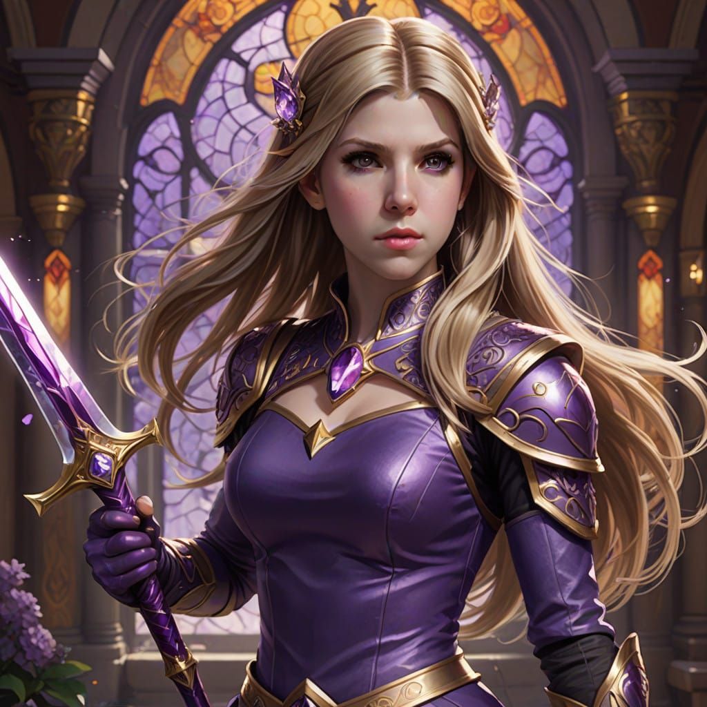 The Amethyst Princess of Gem World in Regal Splend... - AI Art