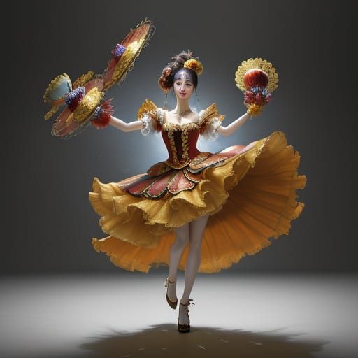 MAE Circus Stage Dancer - Vibrant Baroque-Inspired Dancer on...