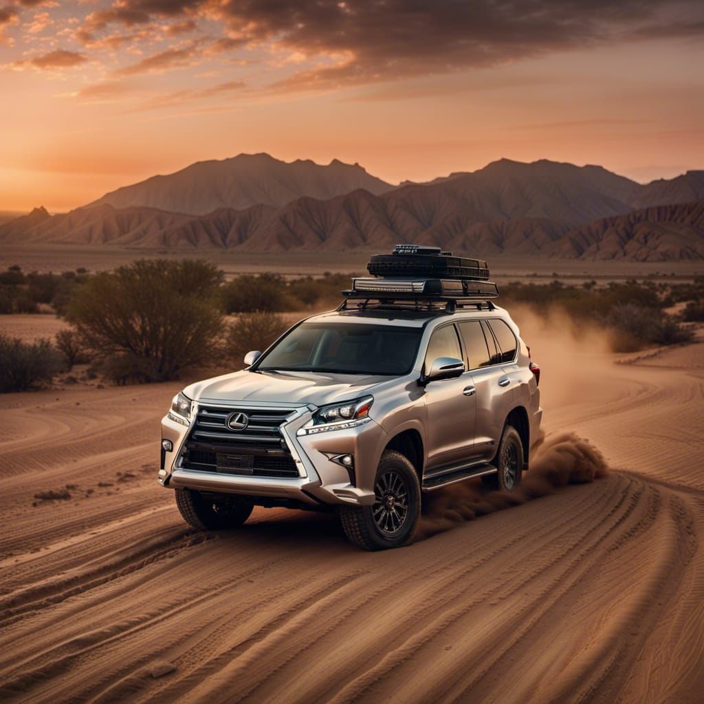 Lexus GX 460 overlander in the desert at sunset - AI Generated Artwork ...