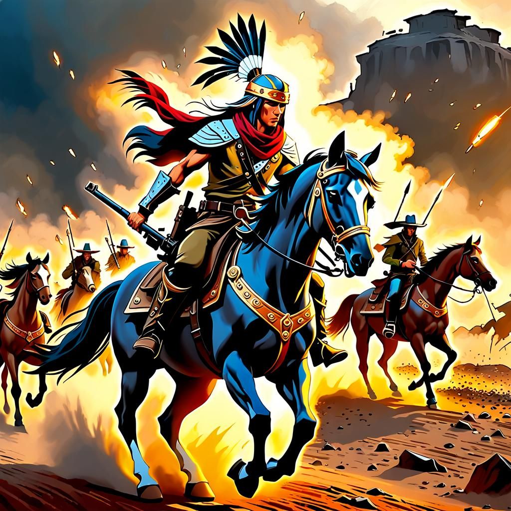 Tahch’ahipu's tribe rode towards them firing bullets, arrows, and ...