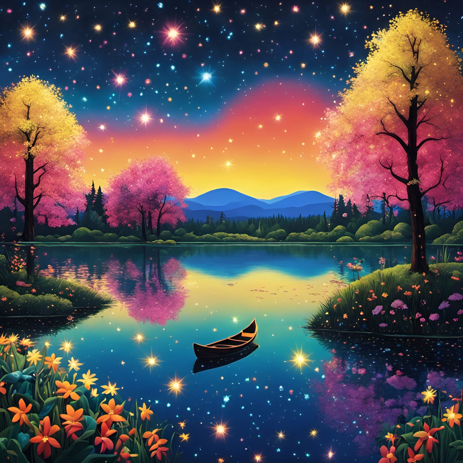 Starry night - AI Generated Artwork - NightCafe Creator