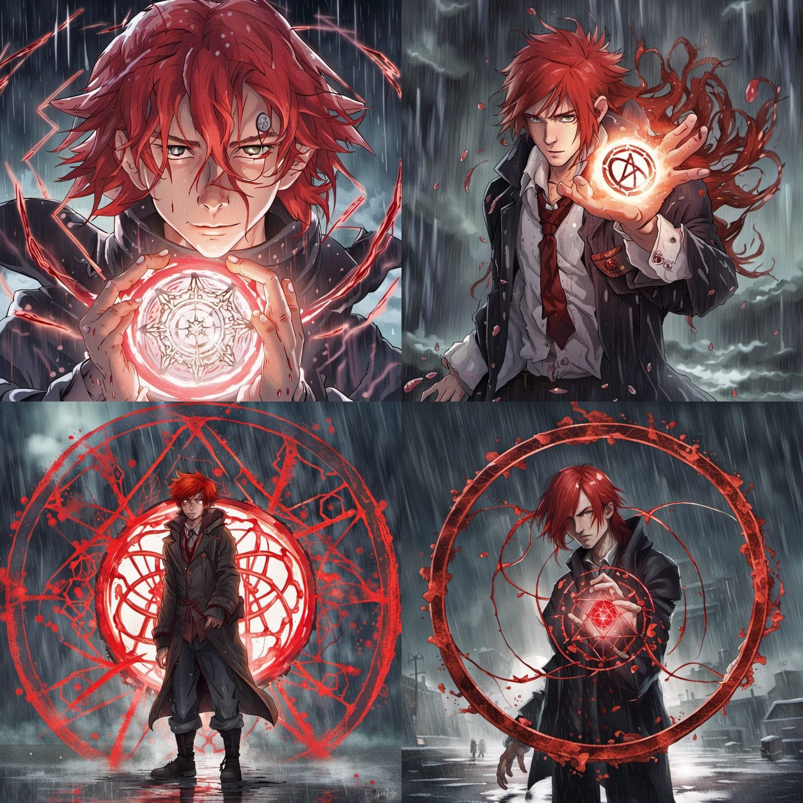 The Blood Alchemist, male with red hair, creating a transmutation ...