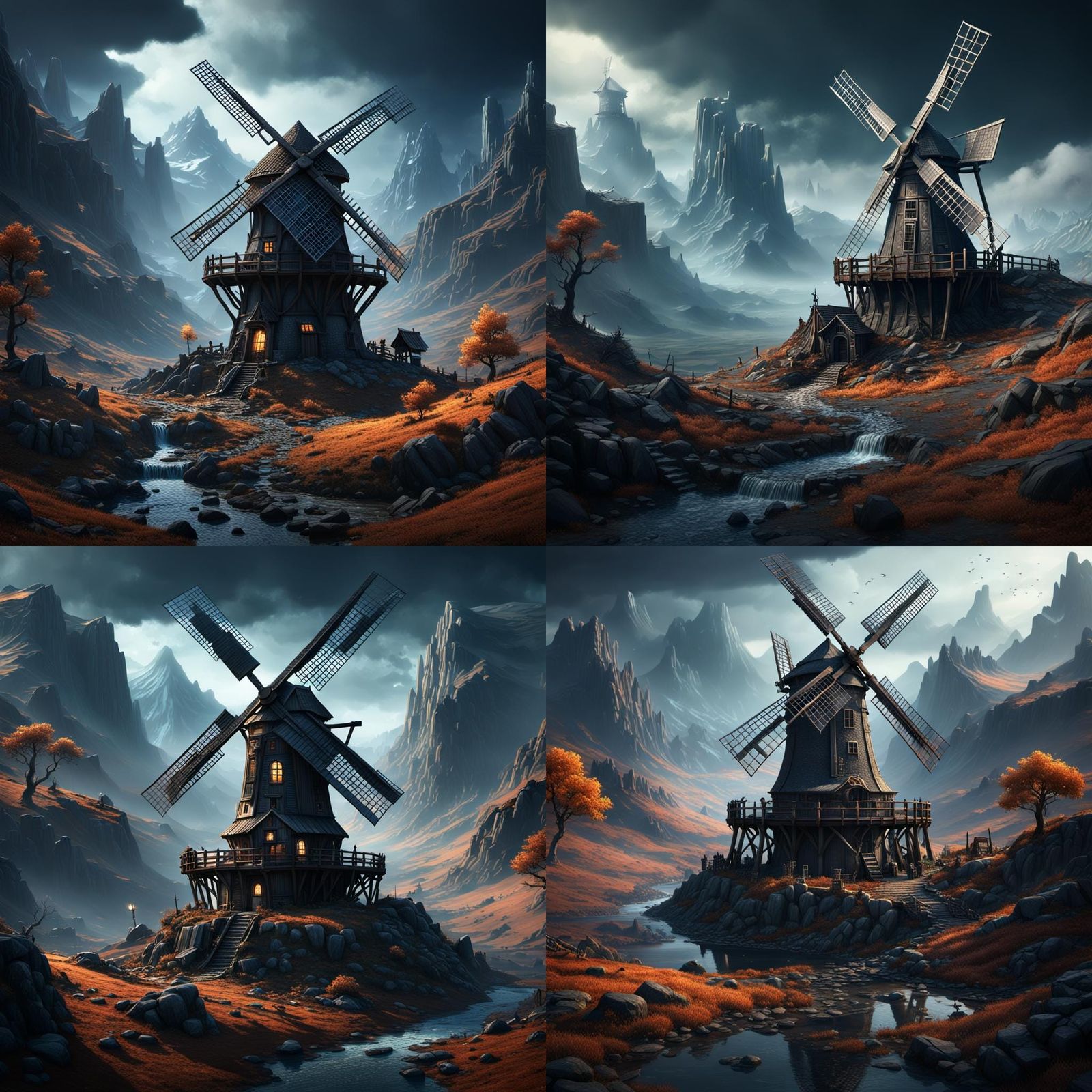 Dark windmill - AI Generated Artwork - NightCafe Creator