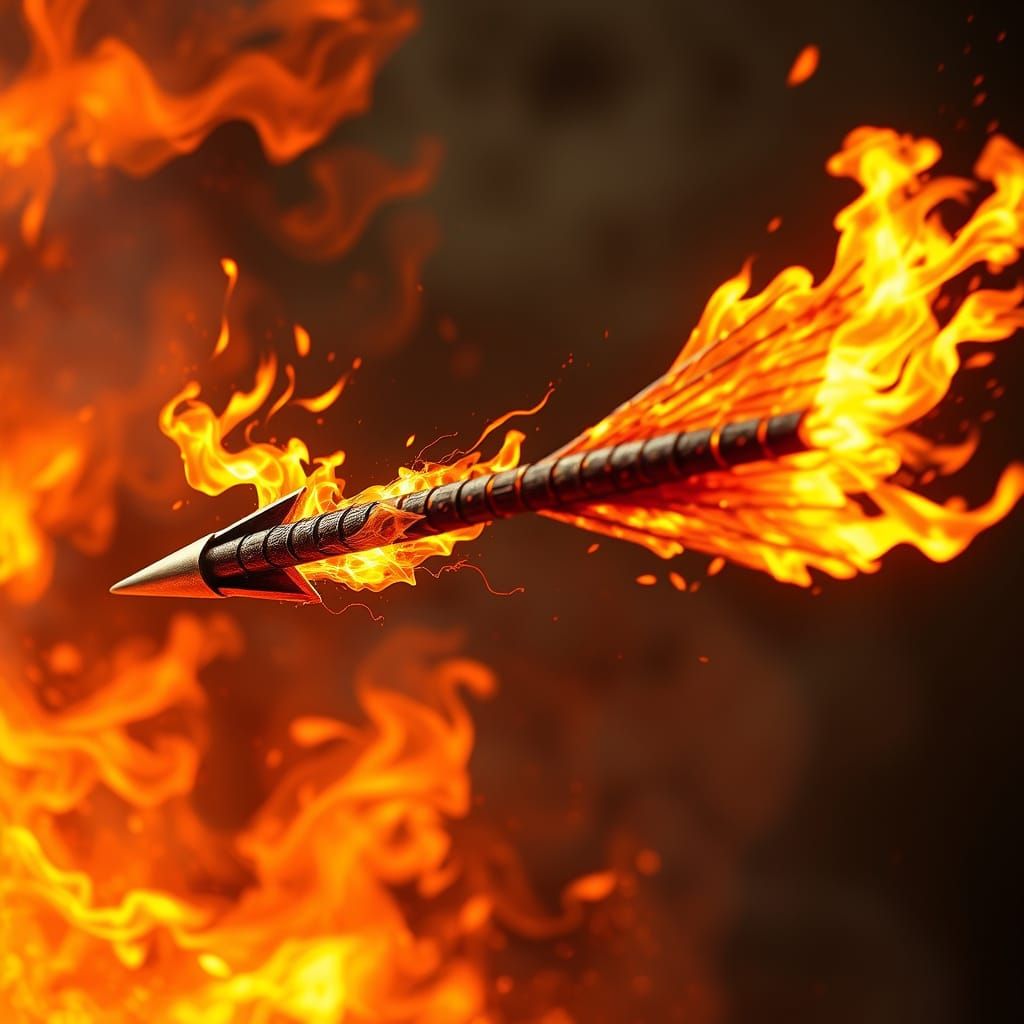 Flaming Arrow - Majestic Arrow Ignites with Fiery Energy
