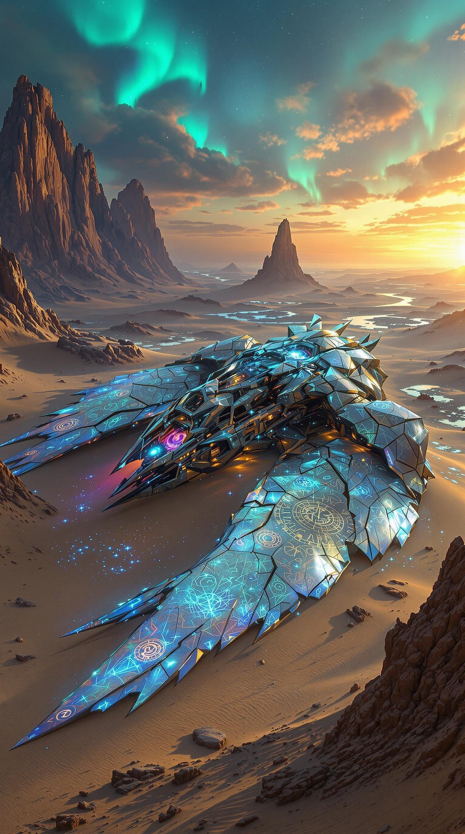 Ancient Celestial Harbinger Shattered on Storm-Wor... - AI Art