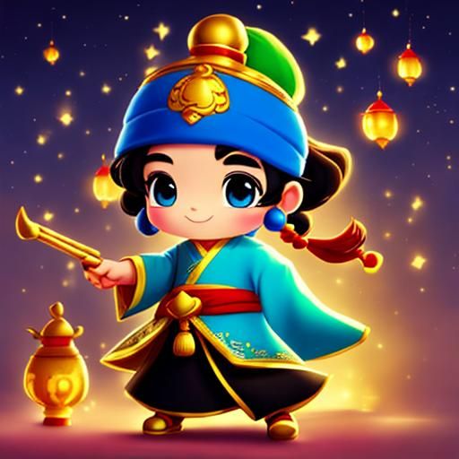 Genie, Pixar, Disney, Chibi, dynamic lighting - AI Generated Artwork ...