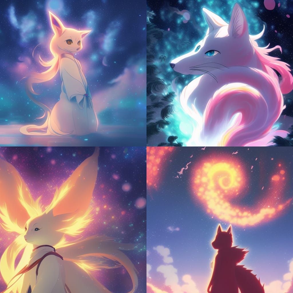 Magic Galaxy Kitsune - AI Generated Artwork - NightCafe Creator