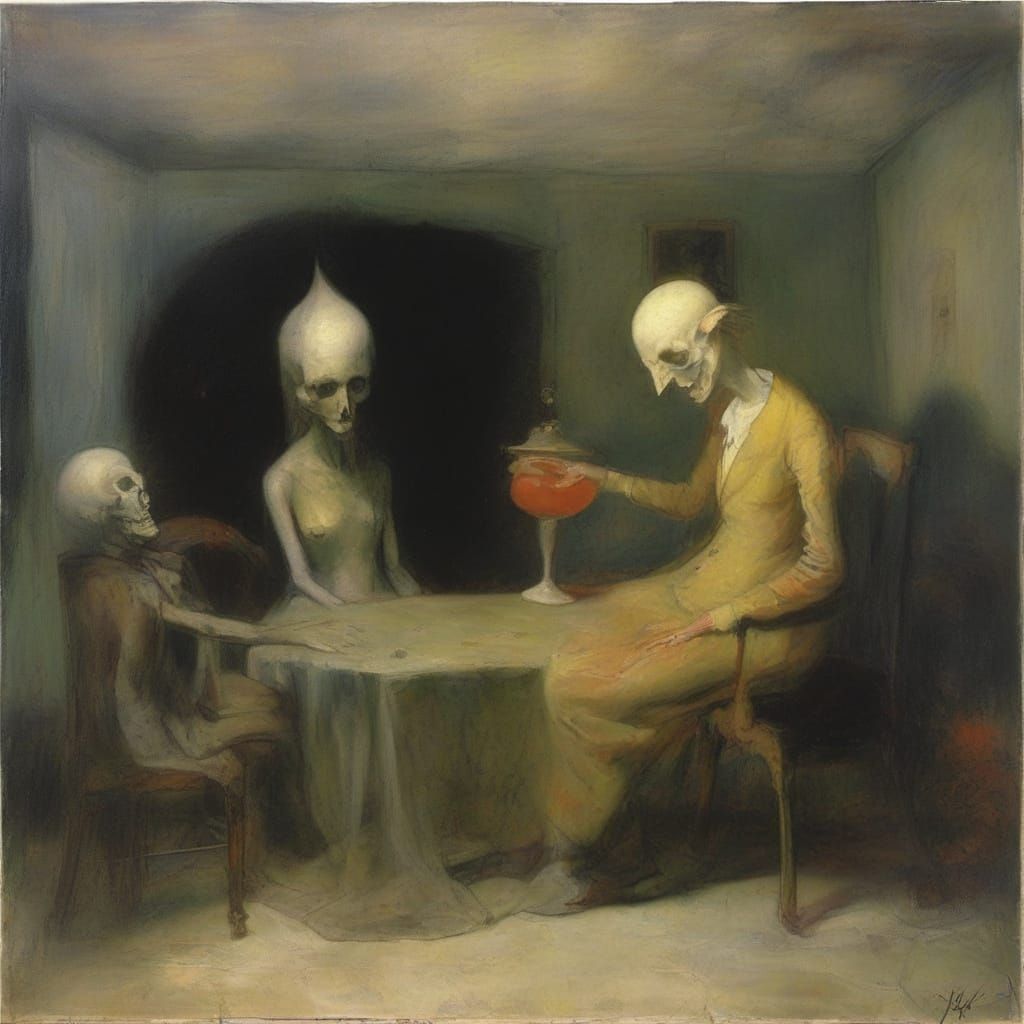 Surreal Witch Hunt Scene in Gouache Impressionist ... - AI Art