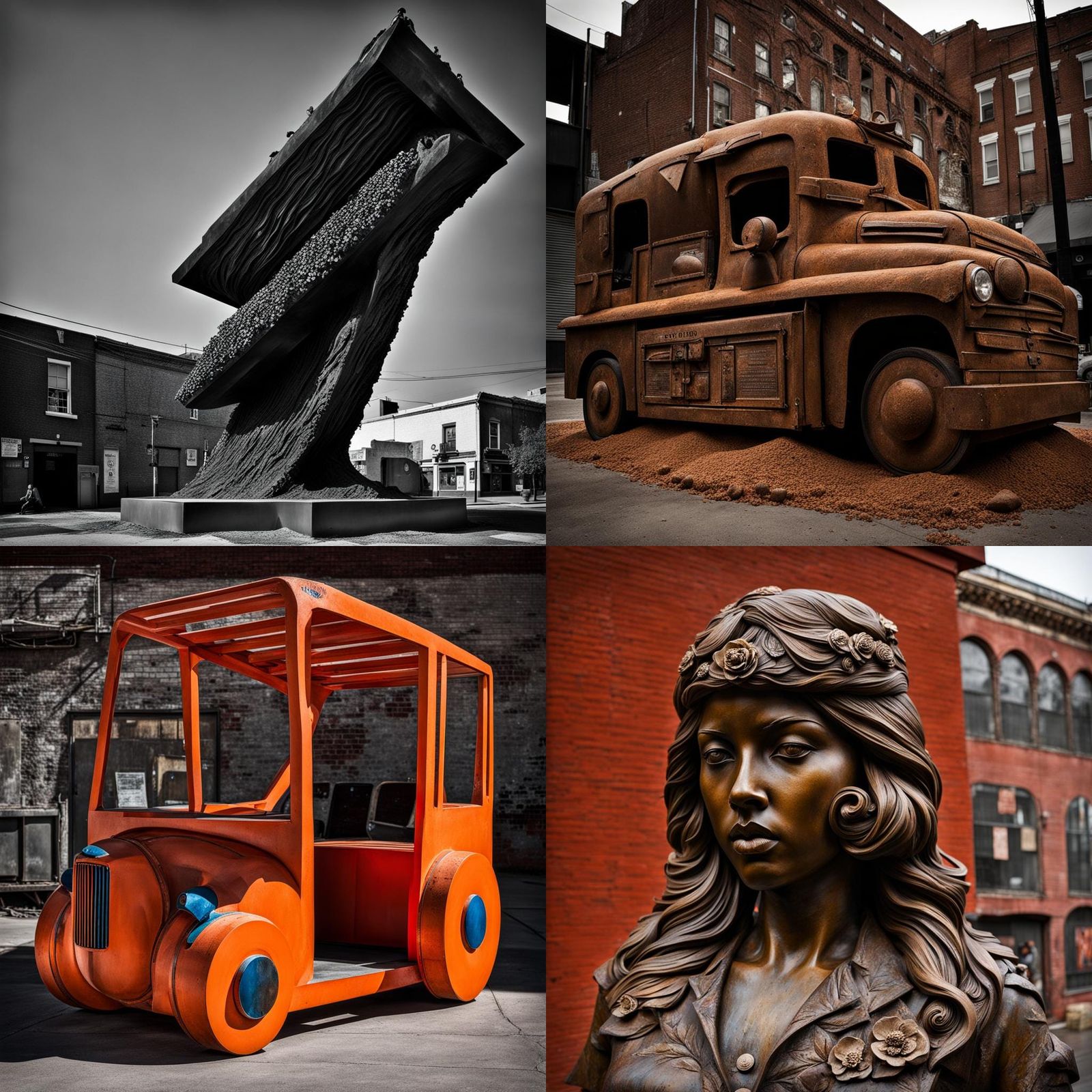 by sculptural artist "gritty photojournalism" - AI Generated Artwork ...