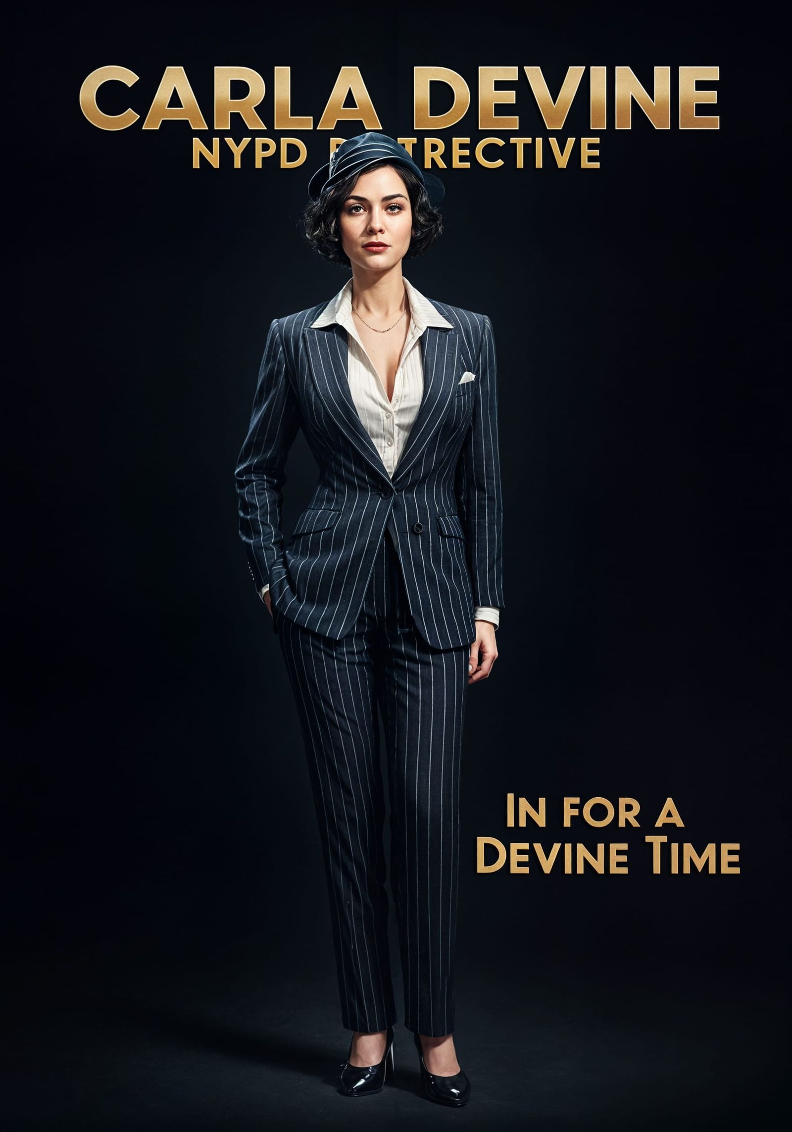 Femme Fatale Detective in 1930s Film Noir Style - AI Art