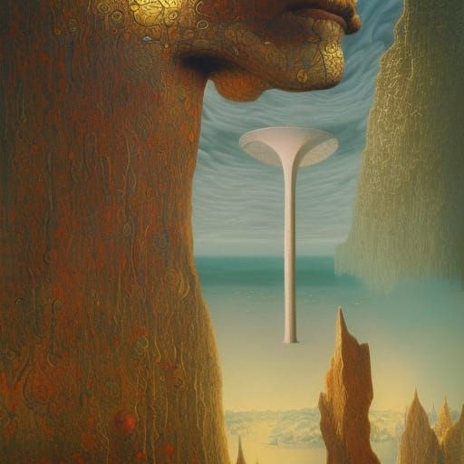 double exposure, superimposition of head and tree perfectly blended ...