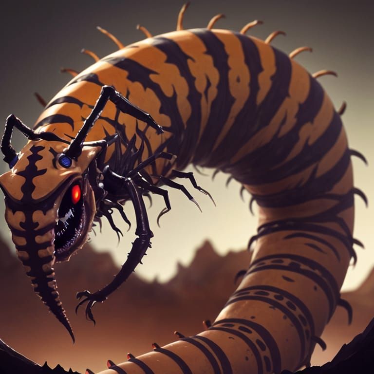 CREEPY centipede giant worm mutant monster