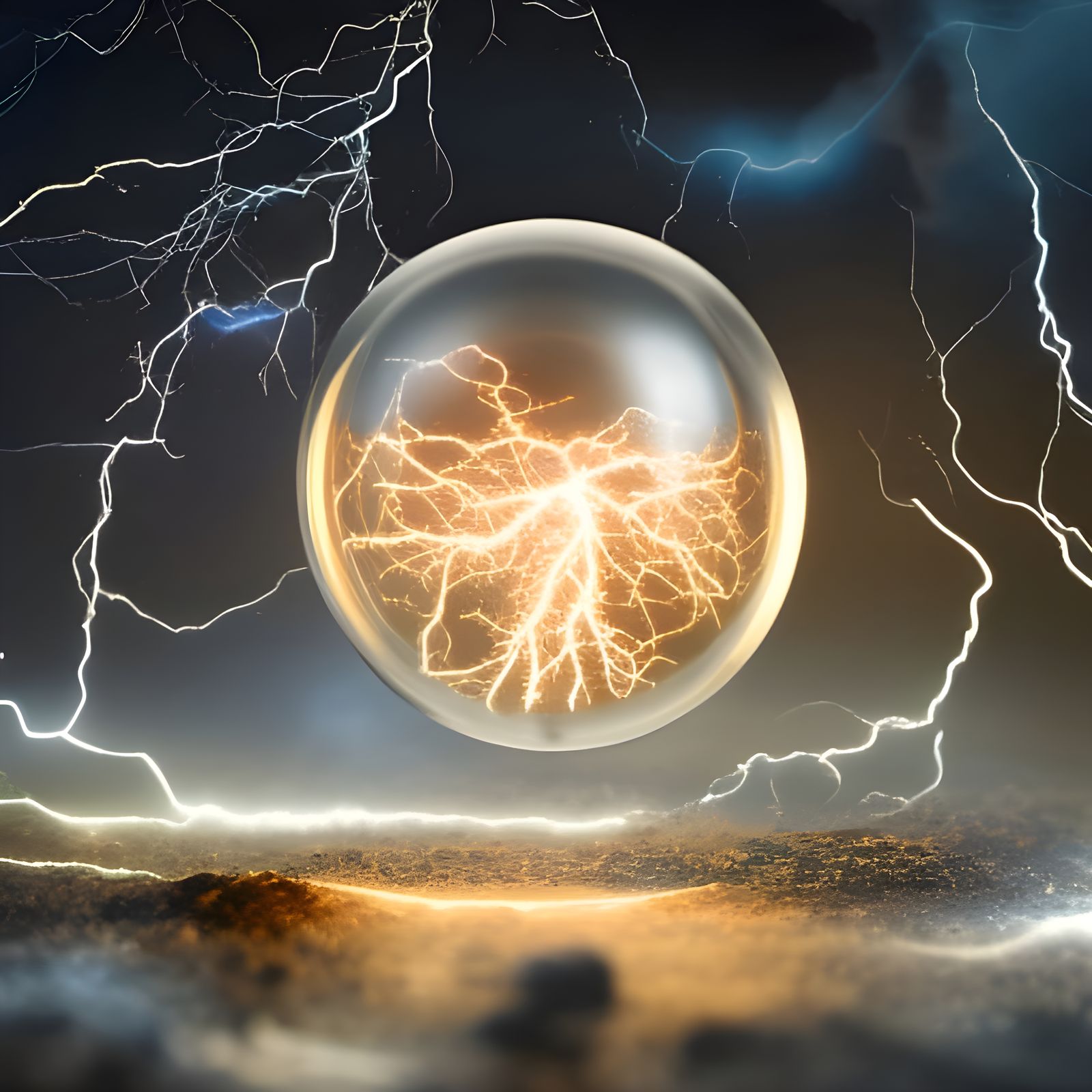 Orb of contained lighting.. - AI Generated Artwork - NightCafe Creator