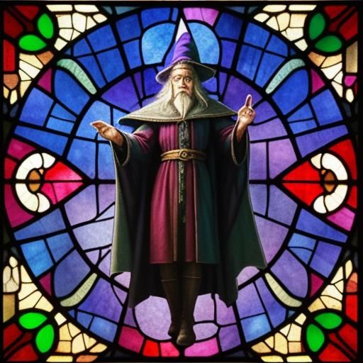 Wizard in stained glass - AI Generated Artwork - NightCafe Creator