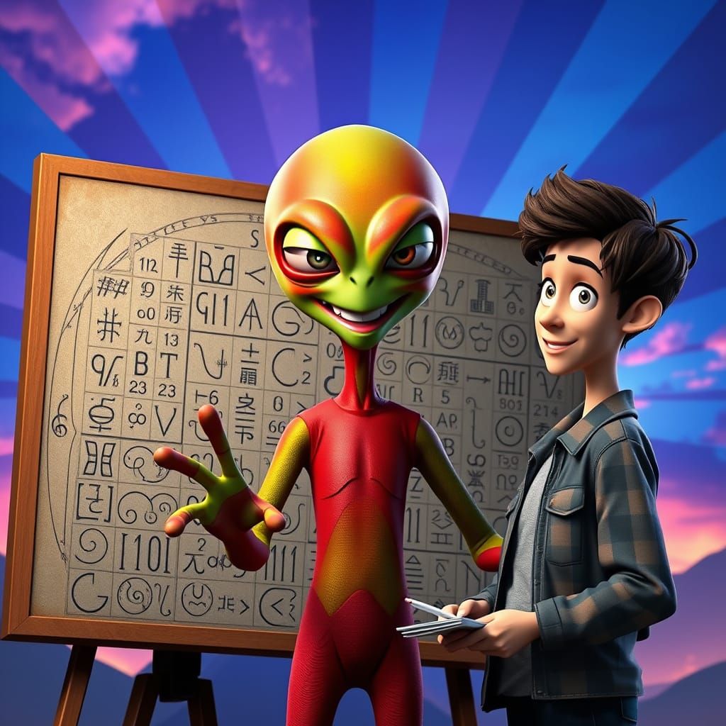 Martian teaching his language - Martian Language Teacher in ...