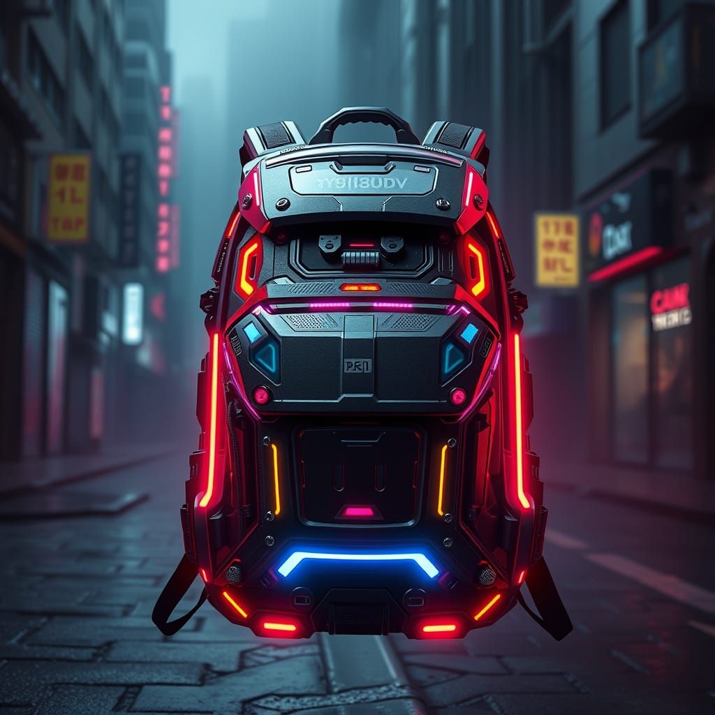 grabpack - Cyberpunk Backpack with Neon Accents