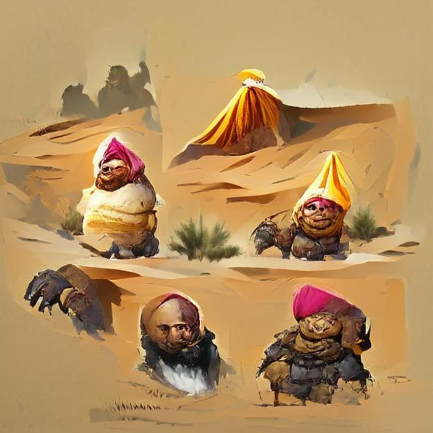 desert dwarves with turbans concept art - AI Generated Artwork ...
