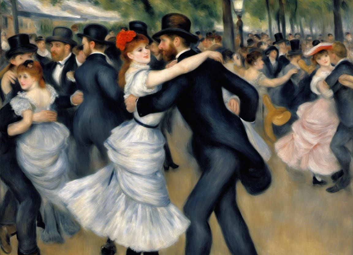 Dance at Le Moulin de la Galette Pierre Auguste Renoir - AI Generated ...