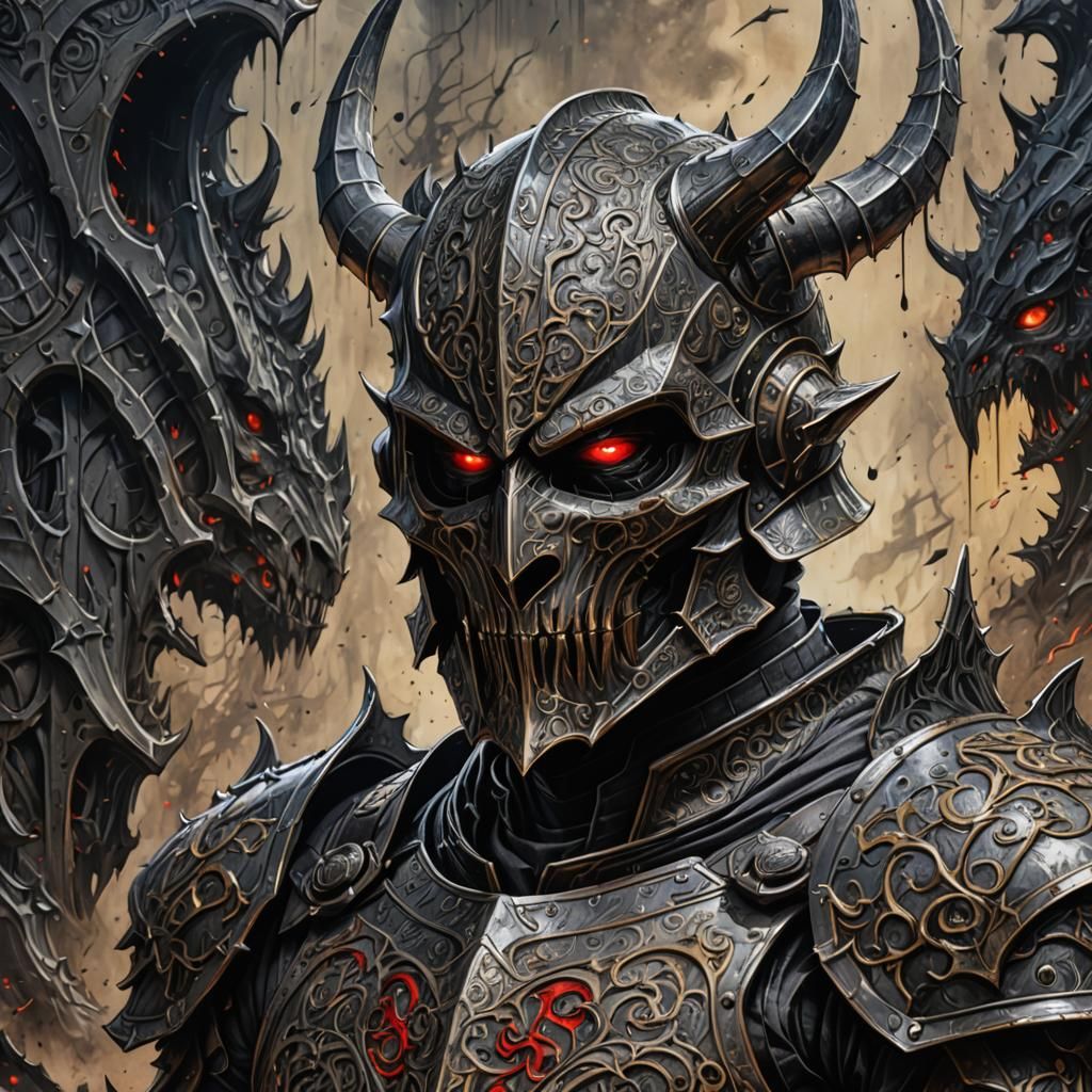 Demon knight, STYLE: ash painting - AI Generated Artwork - NightCafe ...