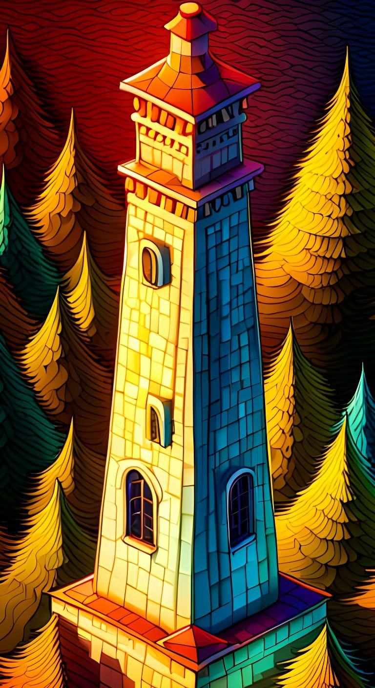 Forest Lookout Tower - AI Generated Artwork - NightCafe Creator