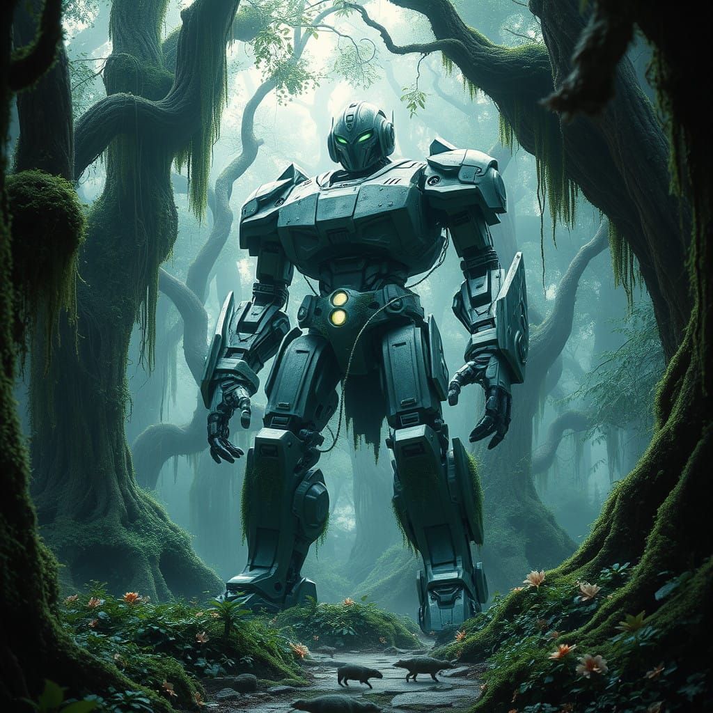 Ancient Robotic Warrior Guardians of the Emerald F... - AI Art
