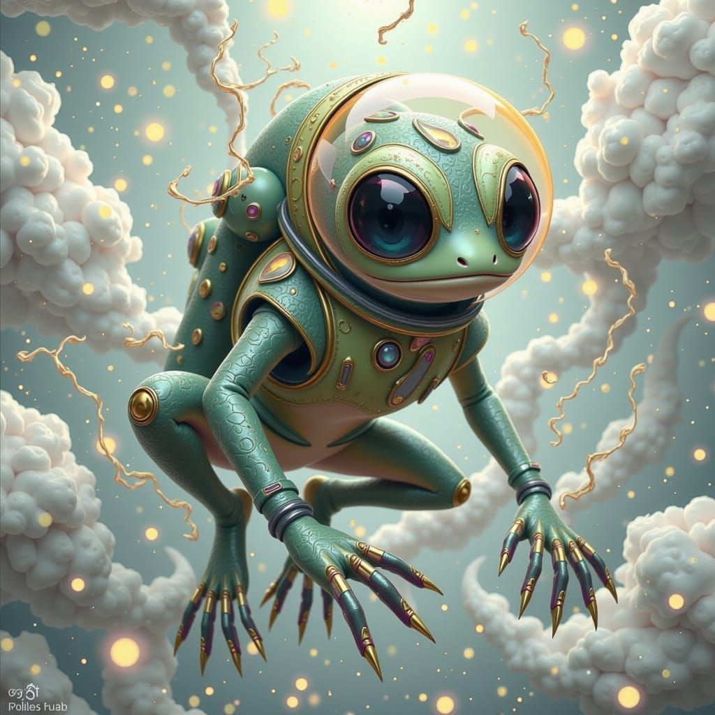 Ethereal Cosmic Frog Astronaut in Dreamlike Enviro... - AI Art