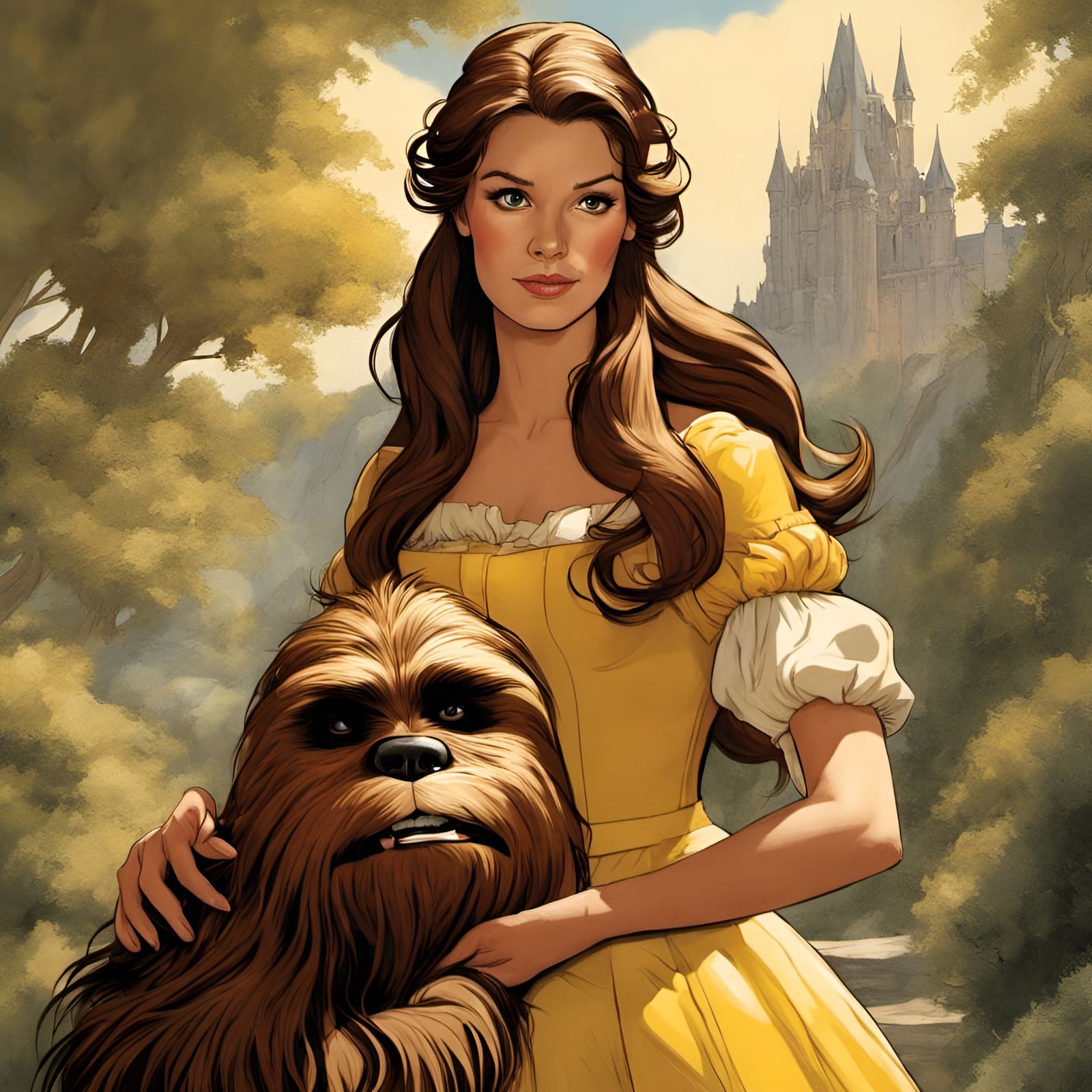Artist Series: Beauty and the Bacca by Bernie Wrightson - AI Generated ...